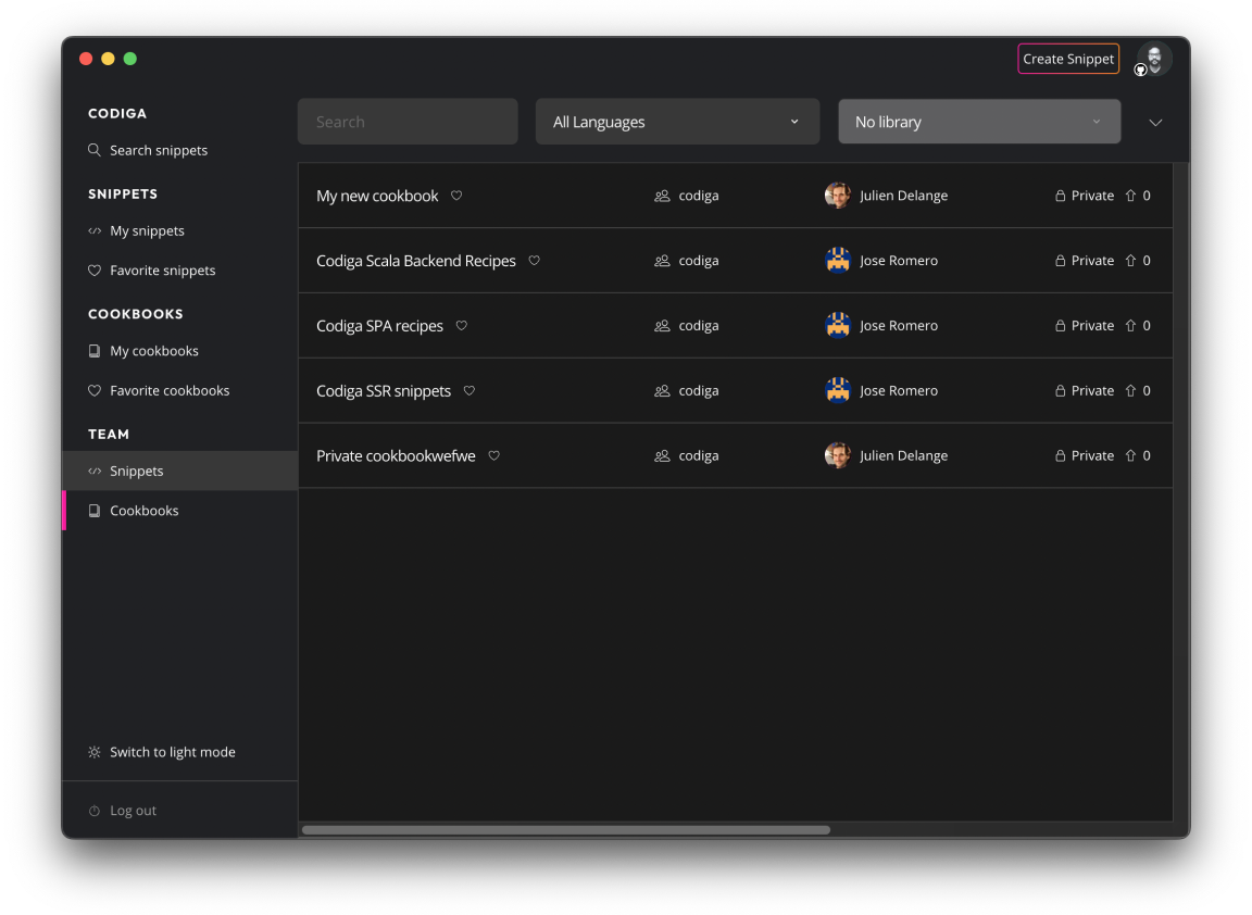 Code Snippets Manager